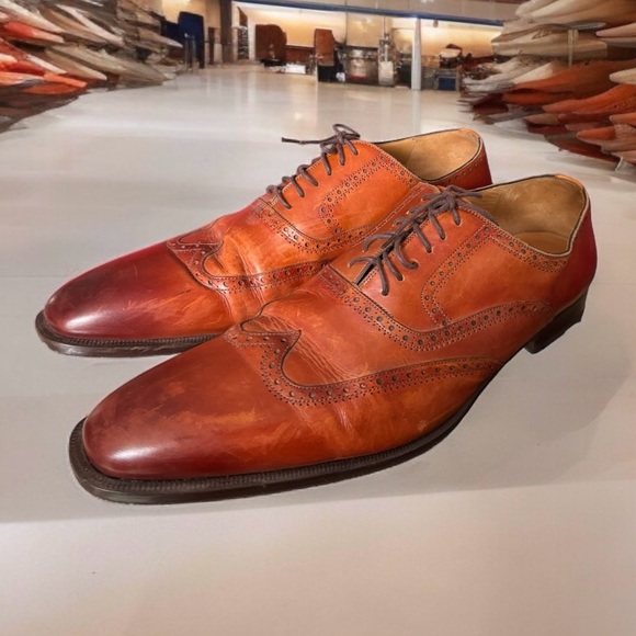 Magnanni | Shoes | Magnanni Trey Square Toe Wingtip Oxford Brown Ombr ...